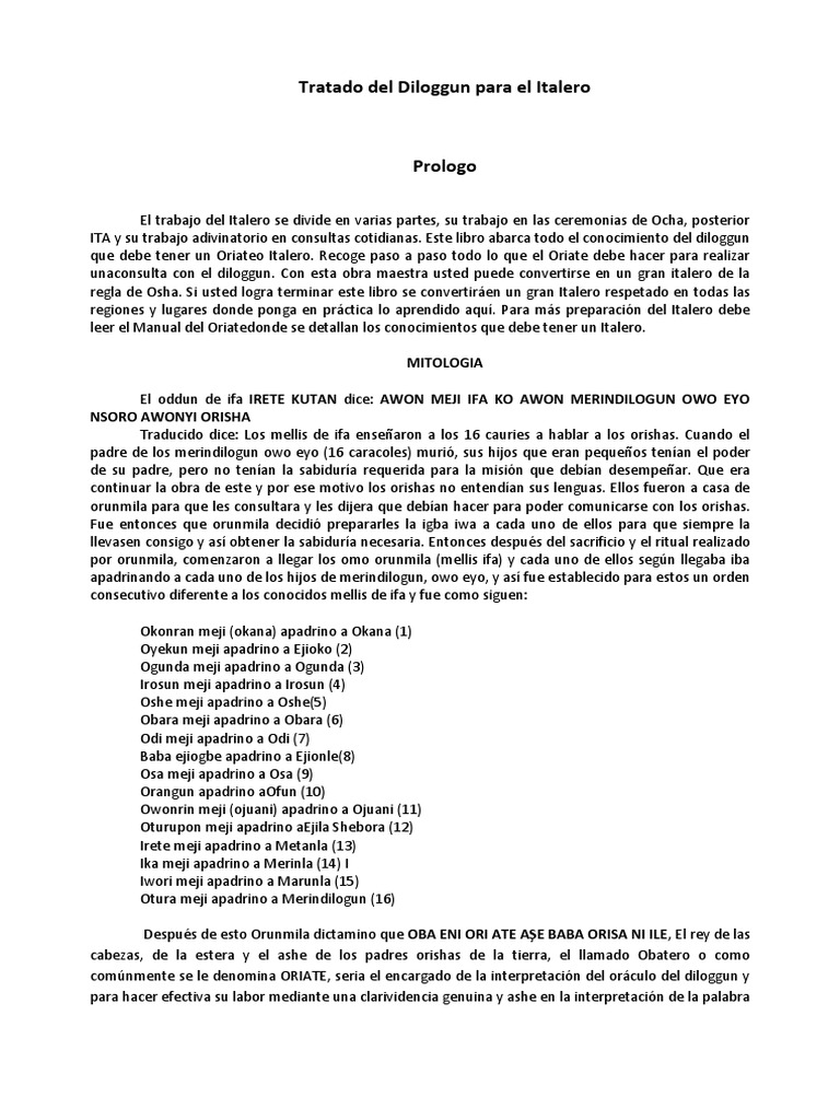 Diloggun | PDF | Santeria | Religión y creencia