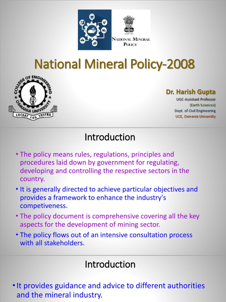 National Mineral Policy-2008 | PDF | Mining | Foreign Direct Investment