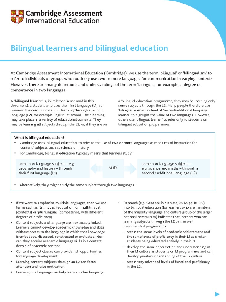 Bilingual Learners and Bilingual Education | PDF | Second Language ...