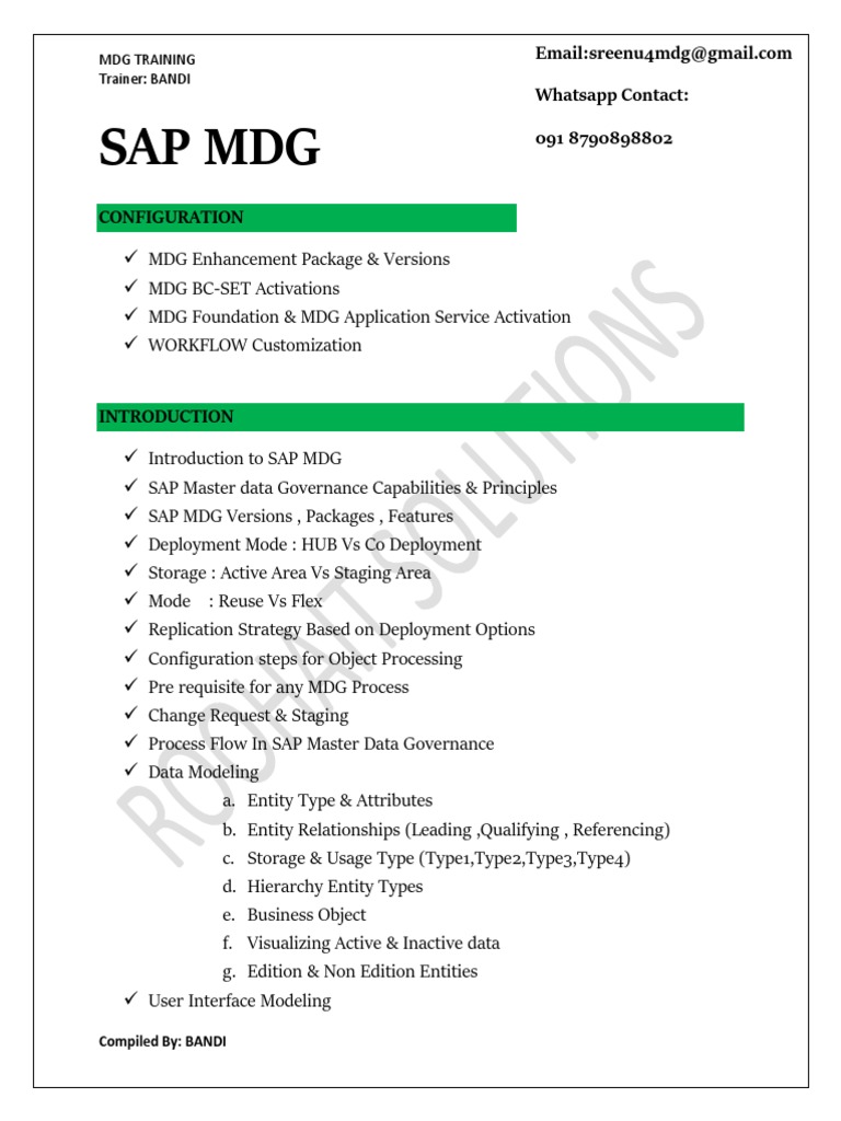 MDG Technical Functional | PDF | Enterprise Resource Planning ...