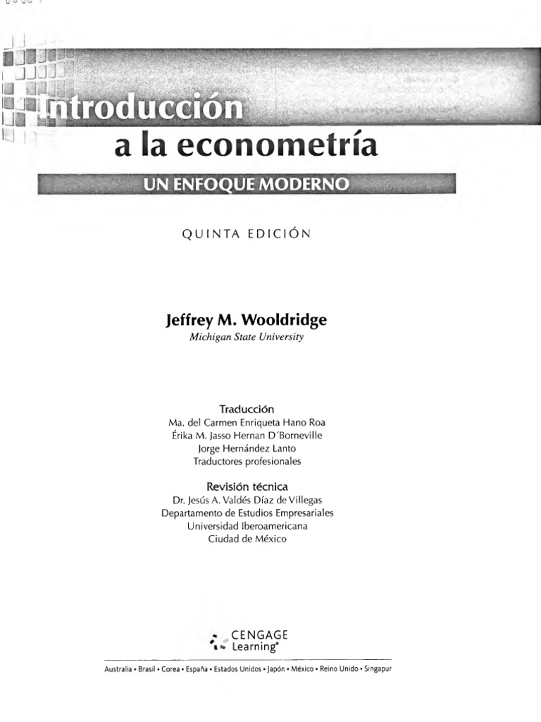Introducción A La Econometría | PDF | Mínimos cuadrados ordinarios | Análisis de regresión