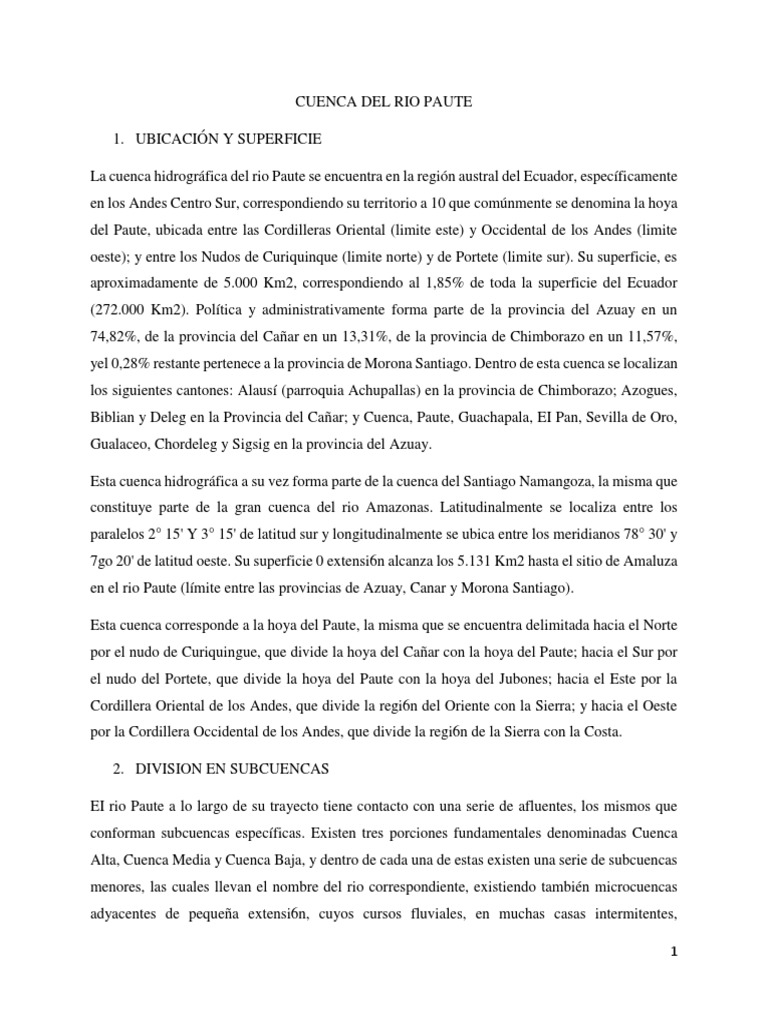 Cuenca Del Rio Paute | PDF | glaciar | Roca (geología)