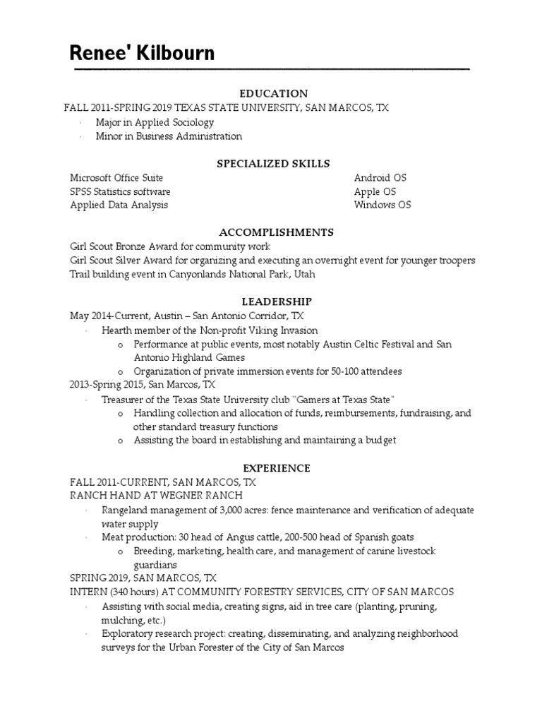 Kilbourn Renee Resume | PDF
