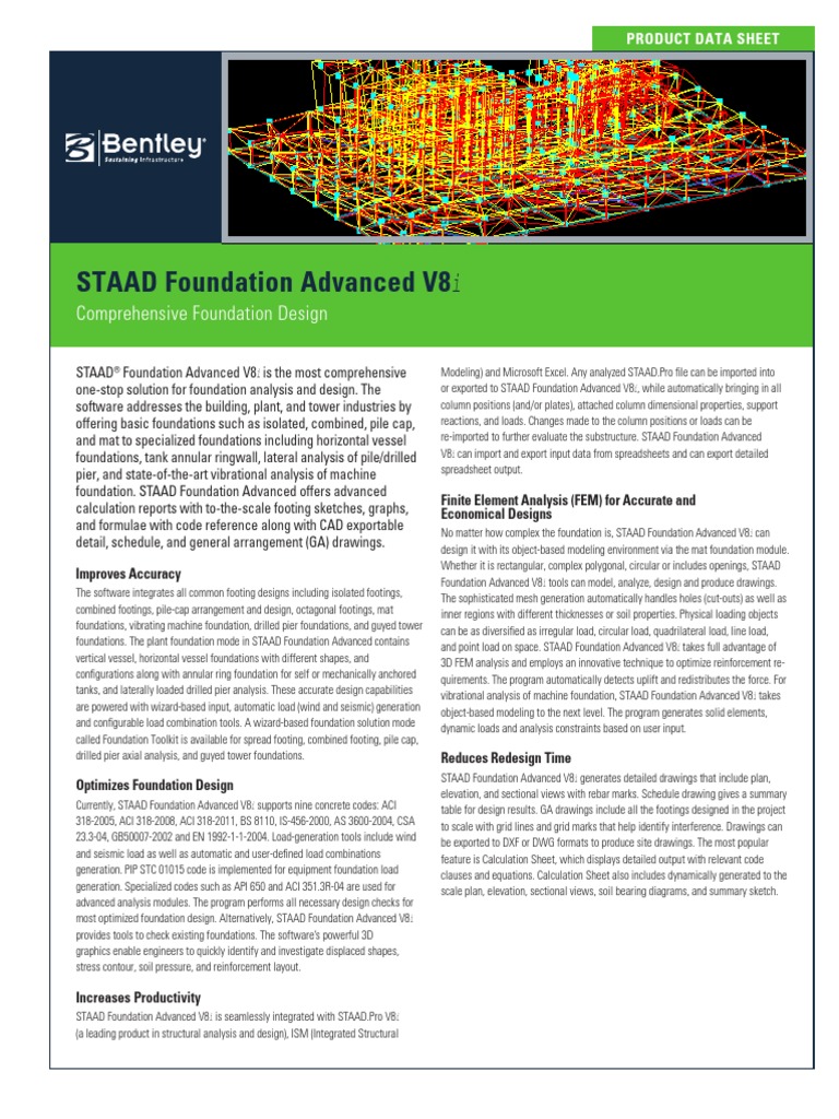 STAAD Foundation Advanced V8 | PDF | Spreadsheet | Finite Element Method