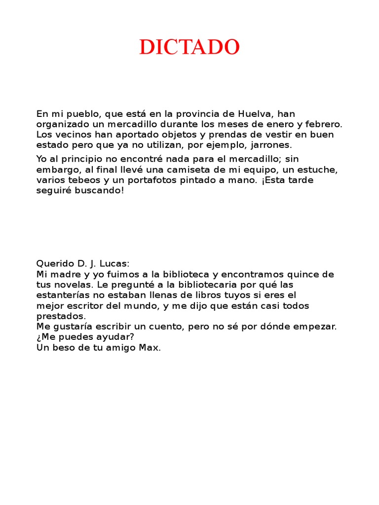 Dictados 5 Primaria