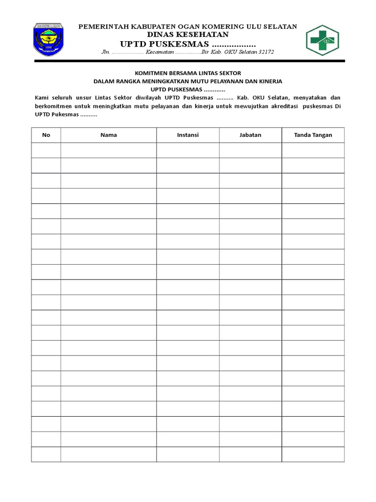 Form TTD Penggalangan Komitmen | PDF