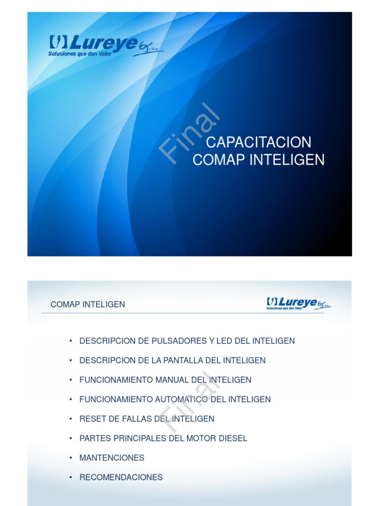 Presentacion Tecnica Comap InteliGen | PDF | Máquinas | Ingeniería mecánica