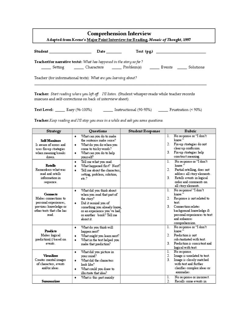 Rubric Short Answer | PDF | Reading Comprehension | Cognitive Science
