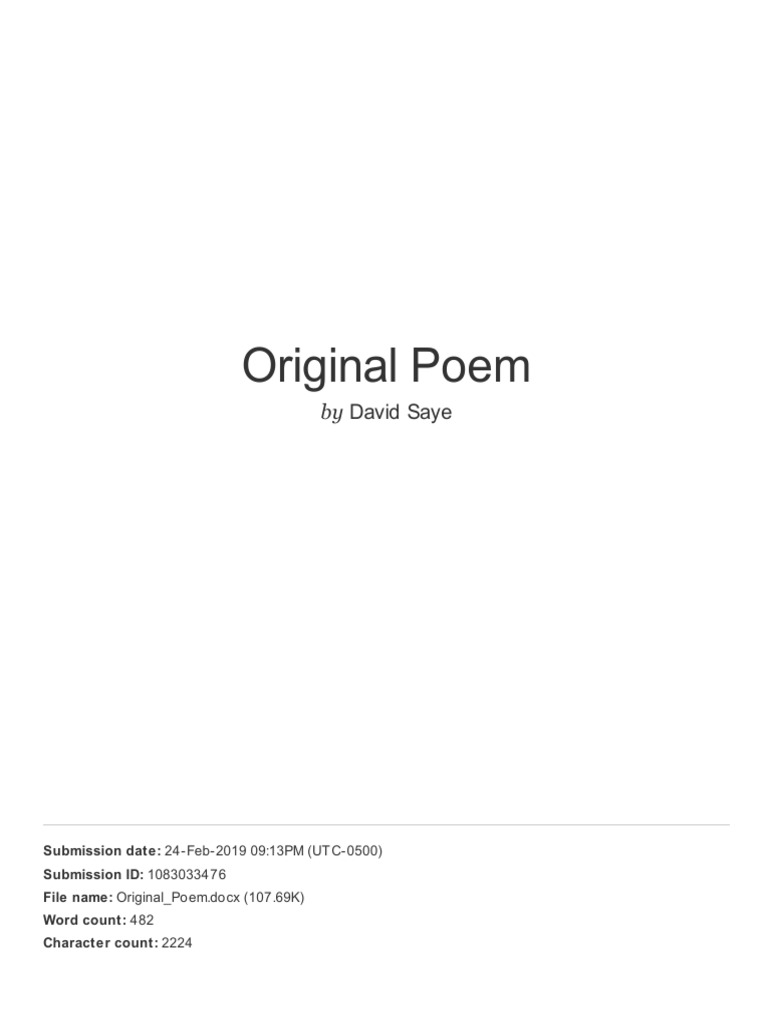 Original Poem | PDF | Essays | Epistemology