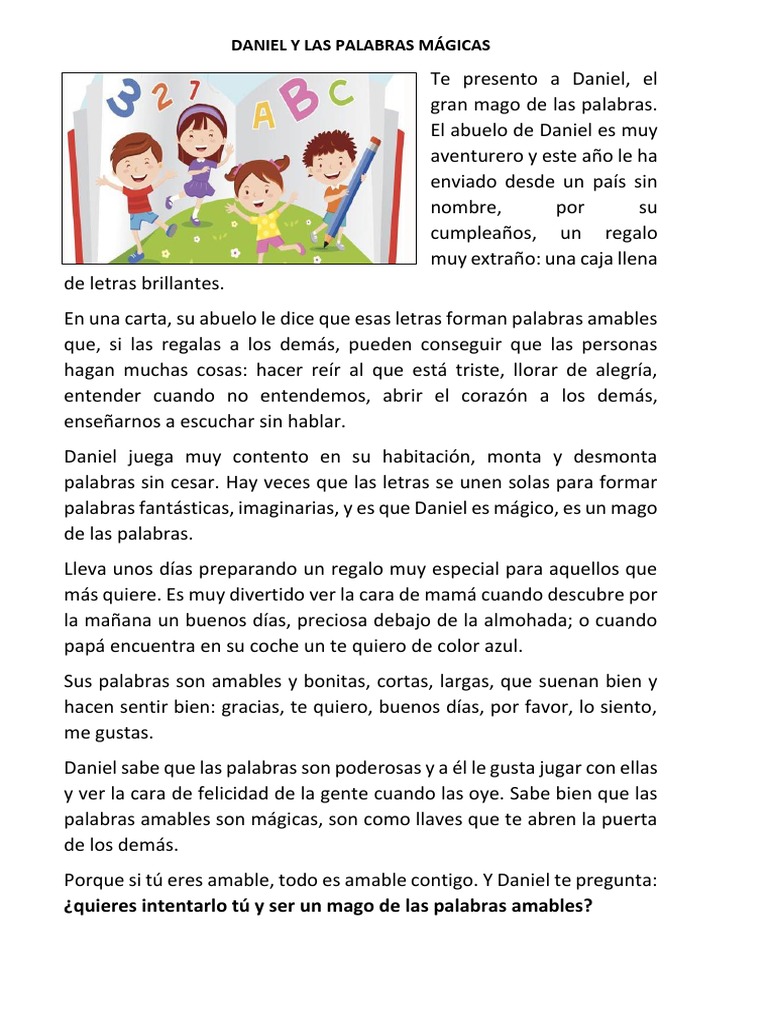 Daniel y Las Palabras Mágicas | PDF | Ocio
