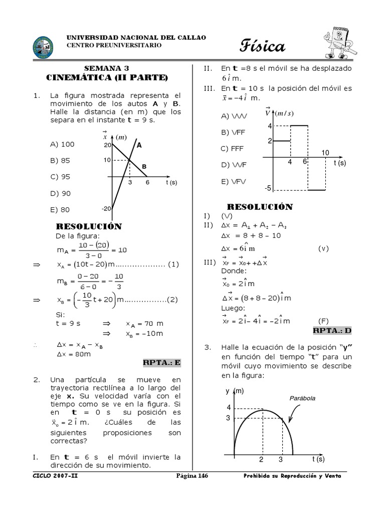Semana 3 Cinematica II-1 | PDF | Cinemática | Mecánica