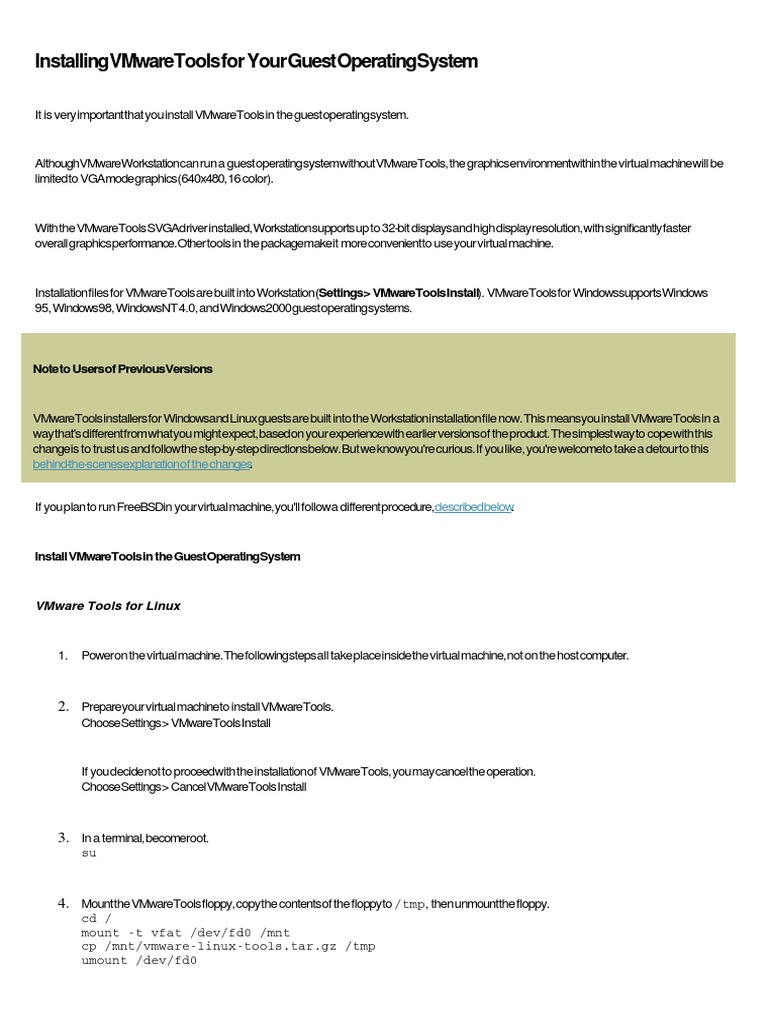 Installing Vmware Tools PDF | PDF | Virtual Machine | Operating System