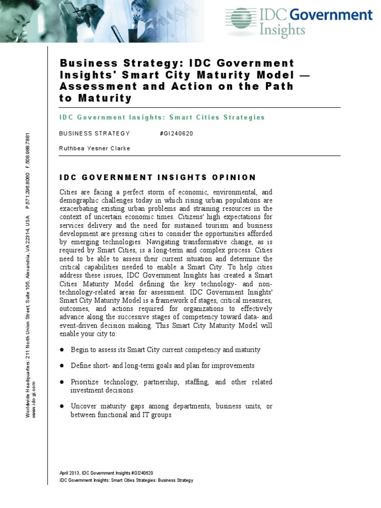 IDC Government Insights' Smart City Maturity Model - IDC | PDF | Strategic Management | City