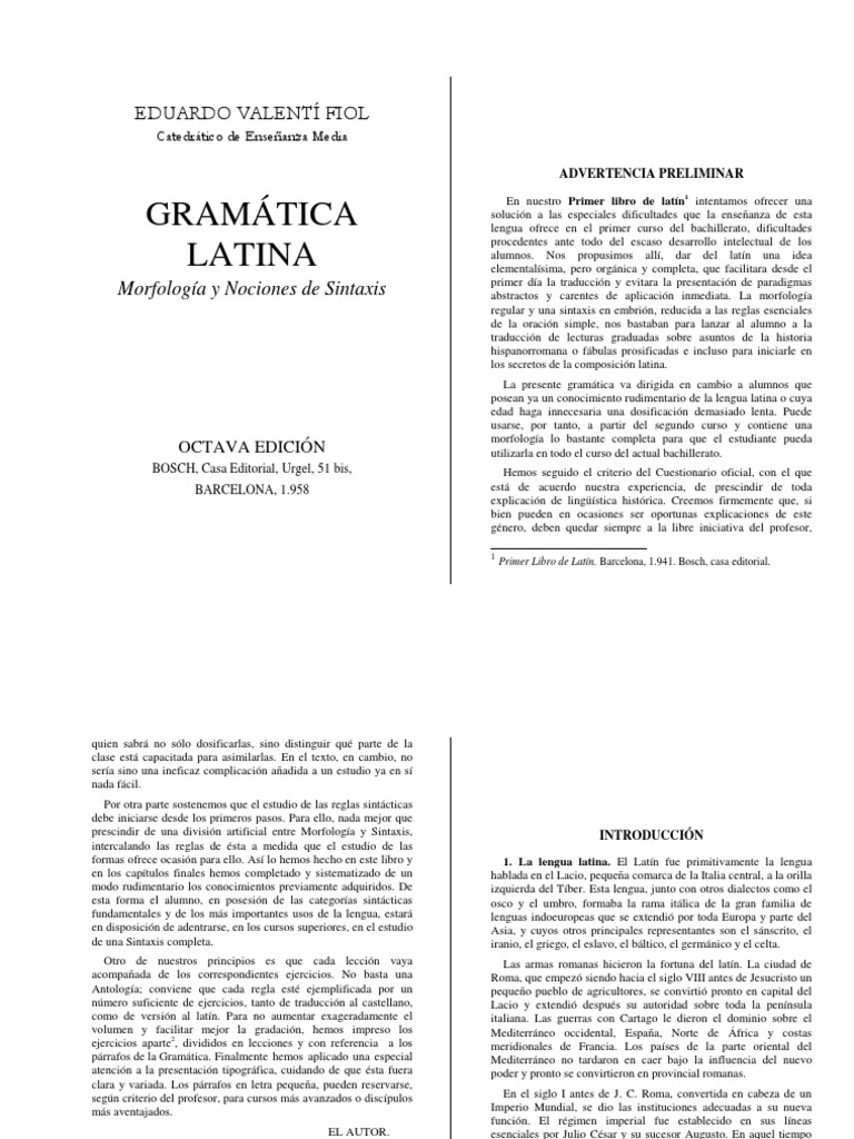 Gramática Latina | PDF | latín | Mecánica del lenguaje
