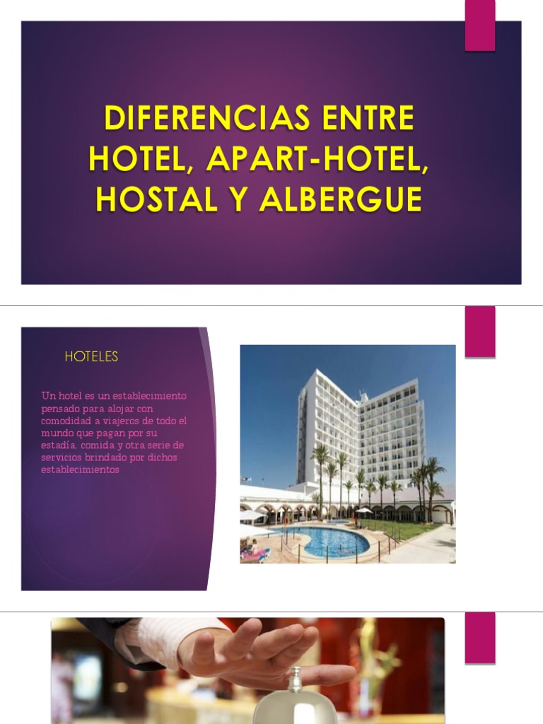 DIFERENCIAS ENTRE HOTEL, APART-HOTEL, HOSTAL Y ALBERGUE.pptx | Hotel ...