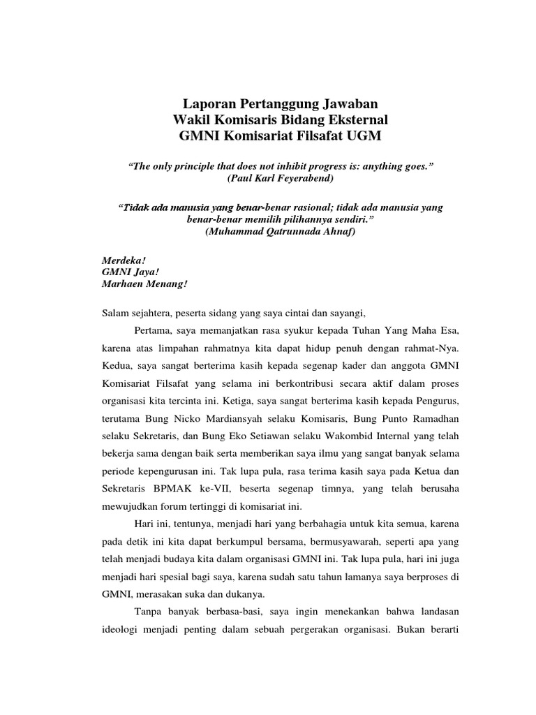 Laporan Pertanggung Jawaban Ahnaf | PDF