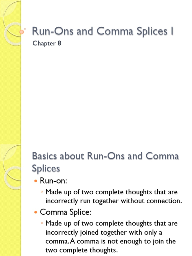 Fixing Run-Ons and Comma Splices | PDF | Computers
