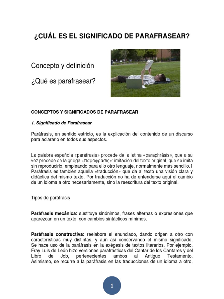 El Significado de Parafrasear | PDF | Ciencia cognitiva | Semiótica