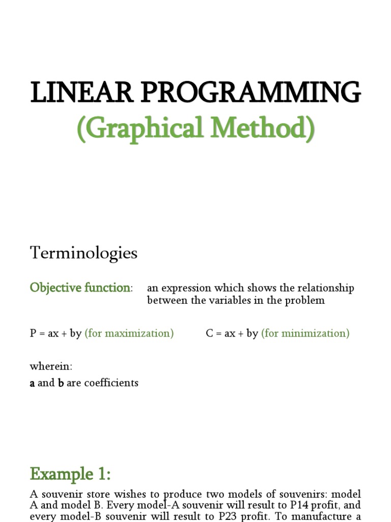 Linear Programming Graphical Method Pdf Loss Function Theoretical Computer Science