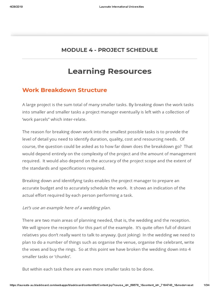 Module 4 - Project Schedule | PDF | Top Down And Bottom Up Design ...