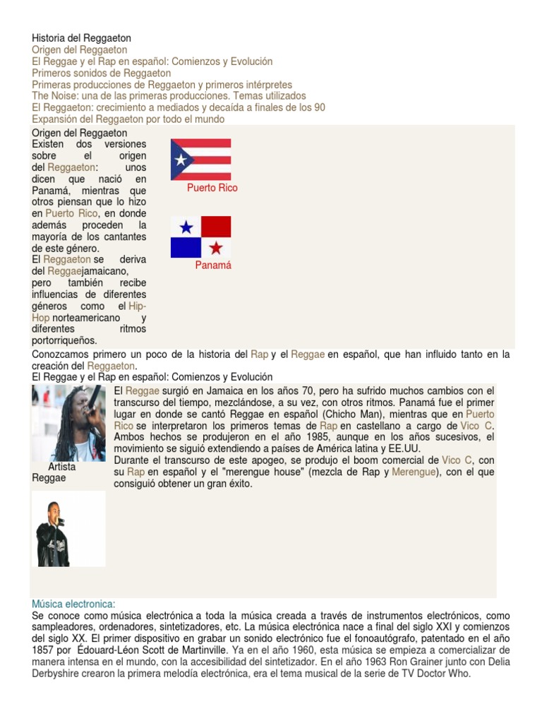 Historia Del Reggaeton | PDF | Música hip-hop | Reggae