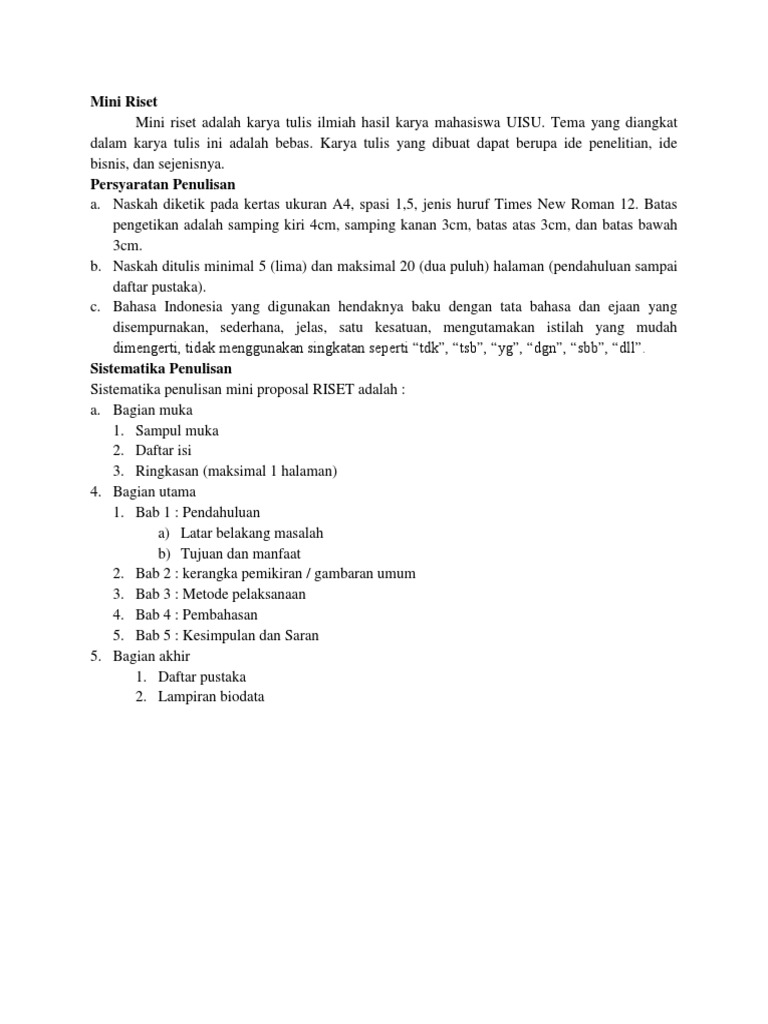 Format Mini Riset | PDF