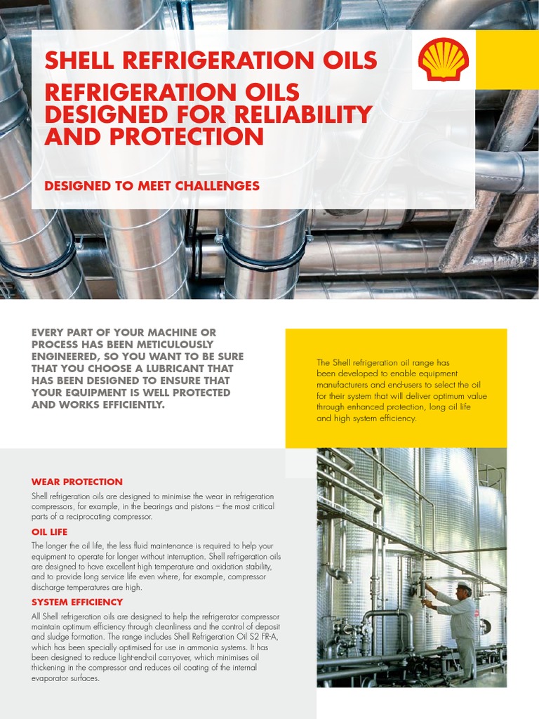 Shell Refrigeration Oils Portfolio Brochure | PDF | Refrigerator ...