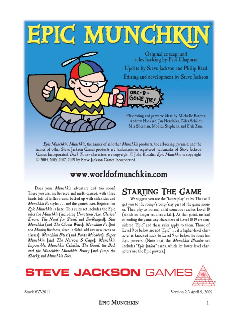 Epic Munchkin Rules | PDF | Leisure