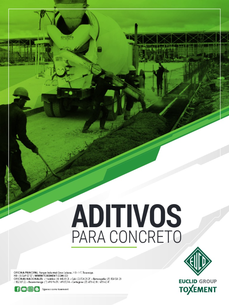 Toxement. Brochure Aditivos | PDF | Material compuesto | Hormigón