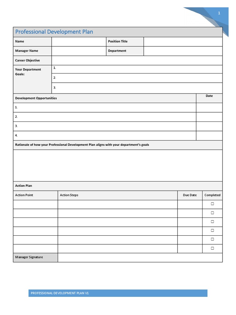 Professional Development Plan Template | PDF