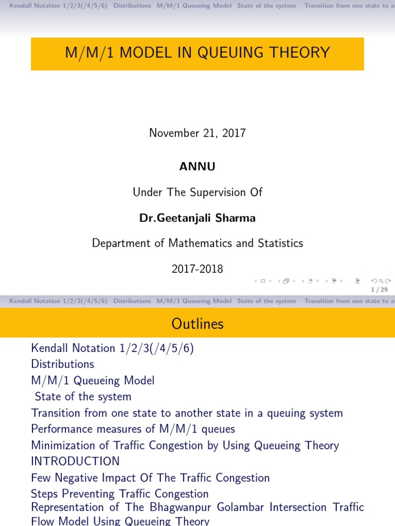 M/M/1 Model in Queuing Theory: November 21, 2017 | PDF | Traffic ...