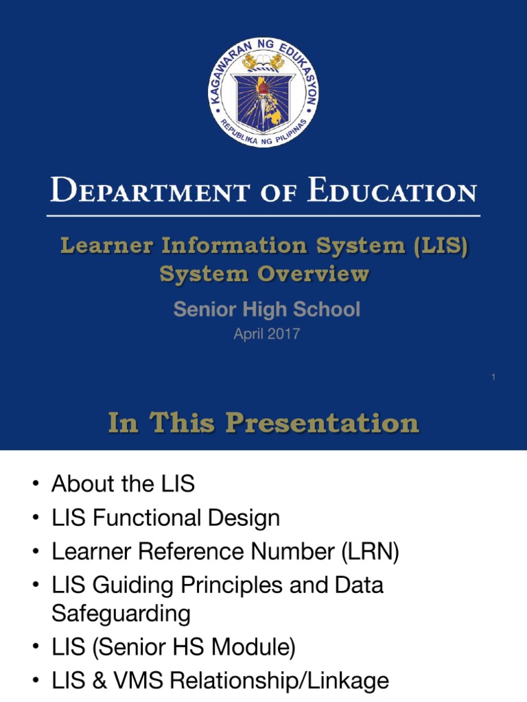 DepEd Learner Information System (LIS) PDF | PDF | Computing ...
