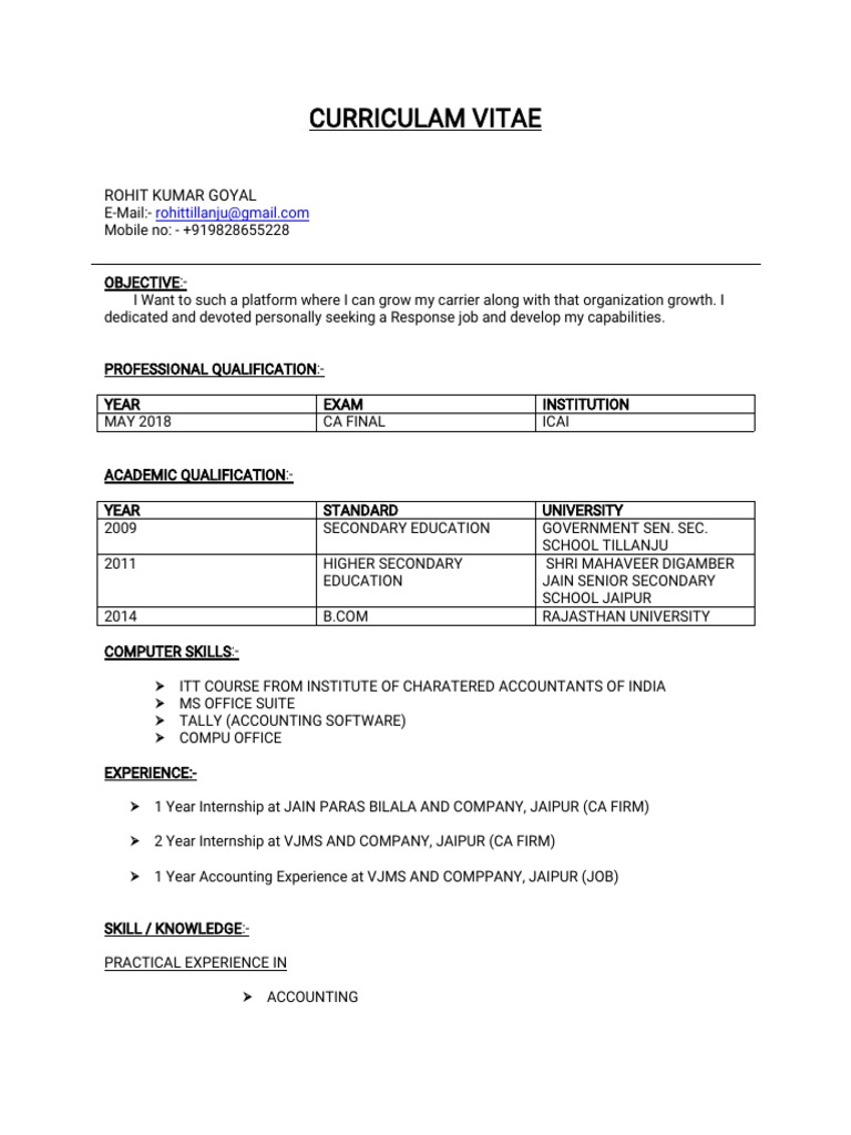 Rohit CV PDF | PDF