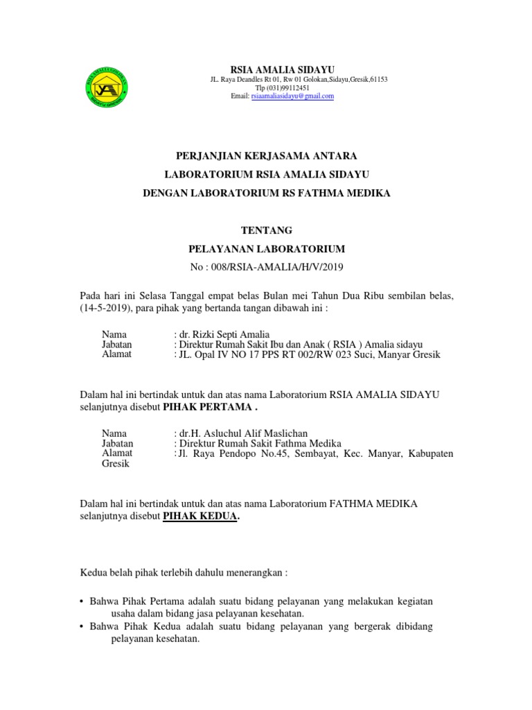 Contoh Mou Lab | PDF