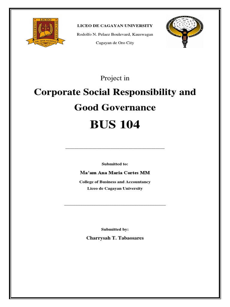 Corporate Social Responsibility And Good Governance Pdf Etiquette