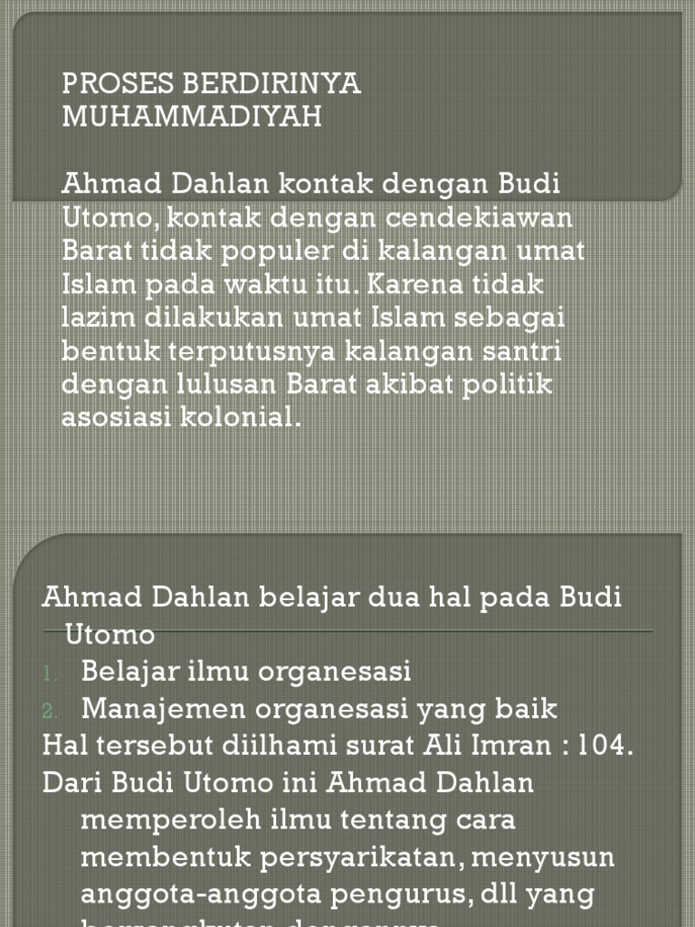 Sejarah Berdirinya Muhammadiyah | PDF