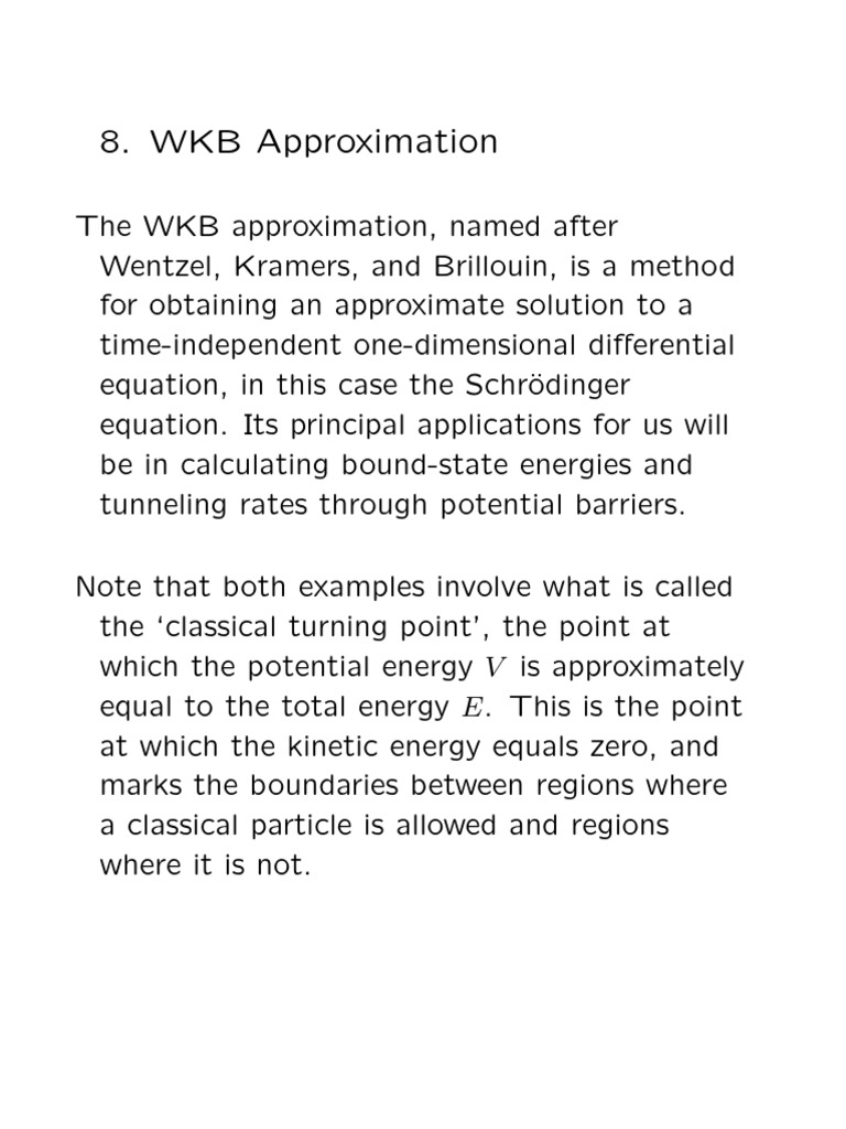 WKB Approximation | PDF | Applied Mathematics | Physics