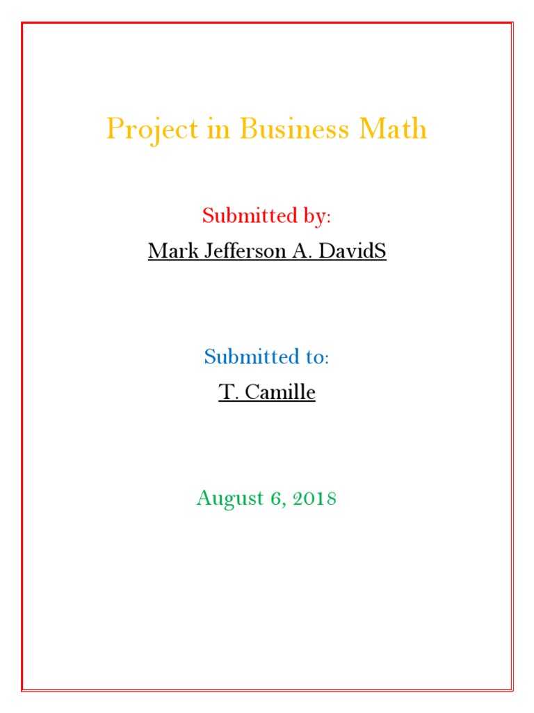 Project in Business Math | PDF | Fraction (Mathematics) | Numbers