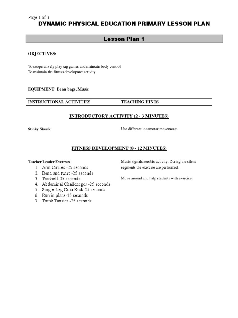 Kin 425 Lesson Plan | PDF | Sports | Leisure