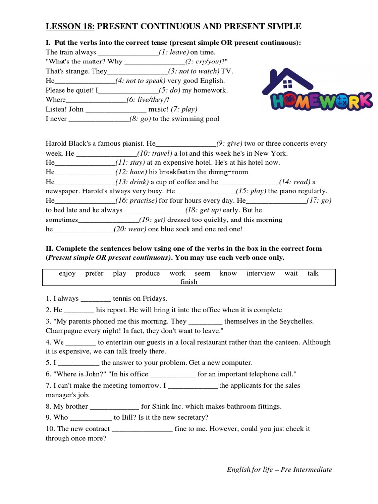 Present Simple Vs Present Continuous | PDF | Grammar | Morphology