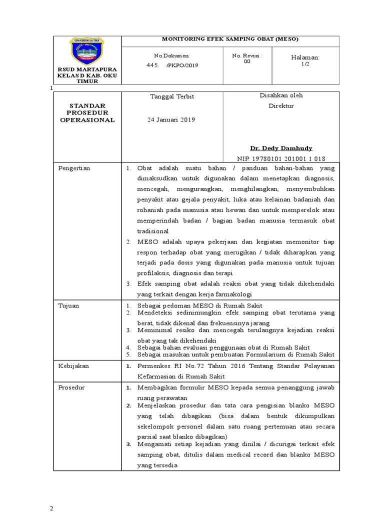 Spo Monitoring Efek Samping Obat (Meso) | PDF | Pengembangan Diri ...