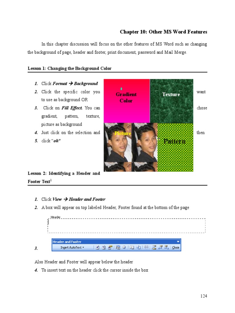Pattern: Chapter 10: Other MS Word Features | PDF | Vegetarianism ...