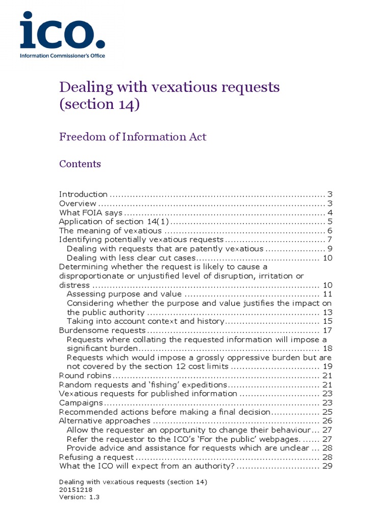 How To Deal Vexatious Guidance | PDF | Vexatious Litigation | Freedom ...