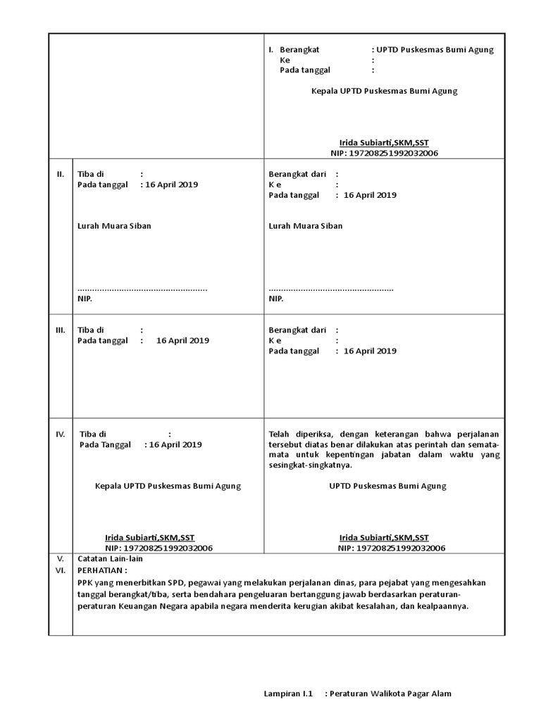 Format SPPD Terbaru | PDF
