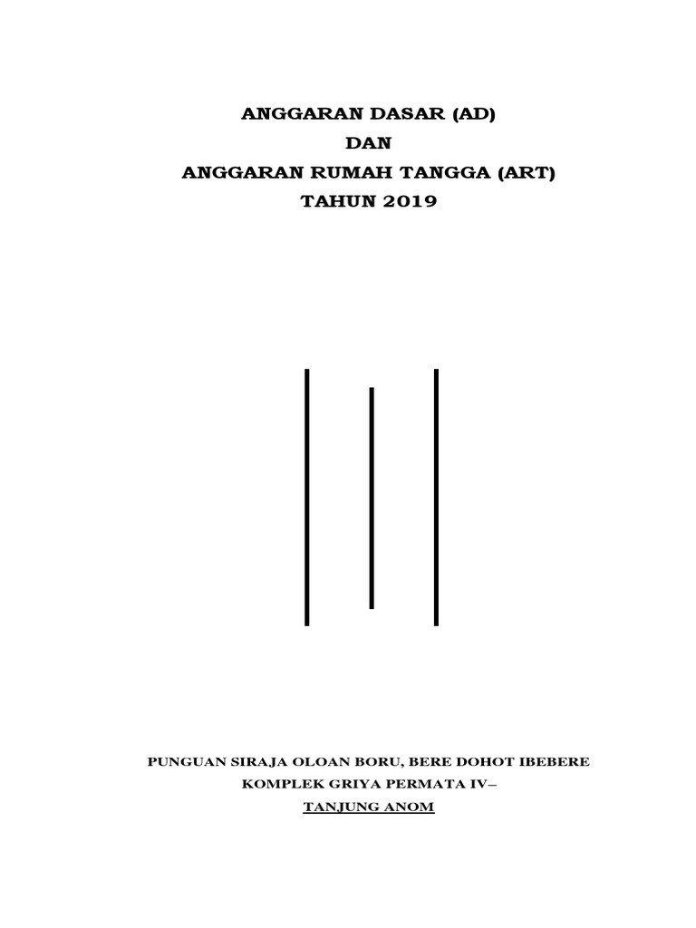 AD Dan ART - Siraja Oloan - Revisi PDF | PDF