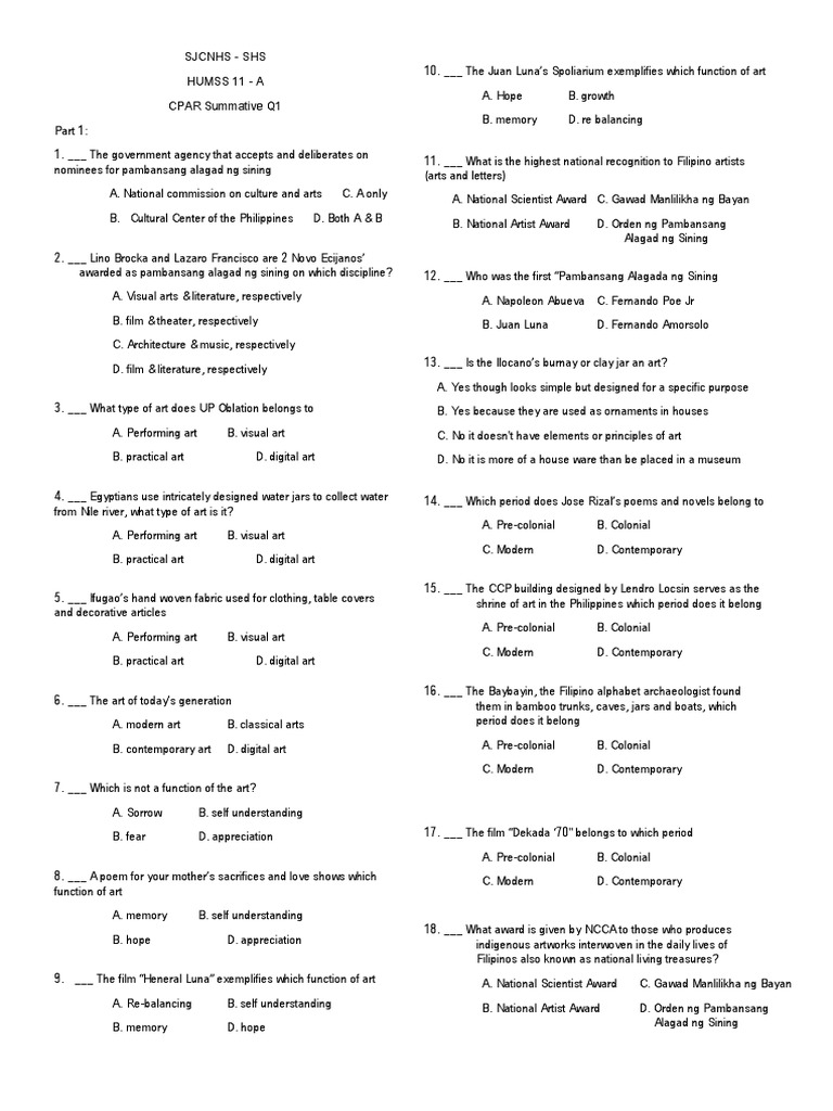 Cpar Summative3 | PDF | Aesthetics | Philippines