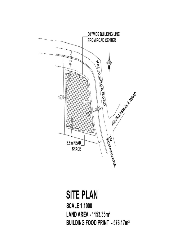 Site Plan: SCALE 1:1000 LAND AREA - 1153.35m Building Food Print - 576 ...