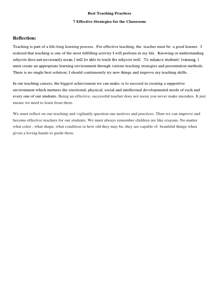 Best Teaching Practices | PDF | Teachers | Learning Styles