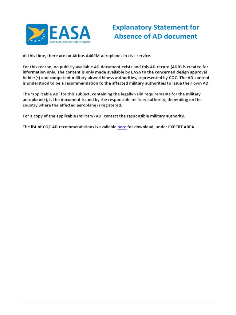 Explanatory Statement For Absence of AD Document | PDF | Business ...