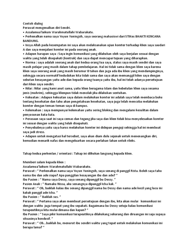Contoh Dialog Anak | PDF